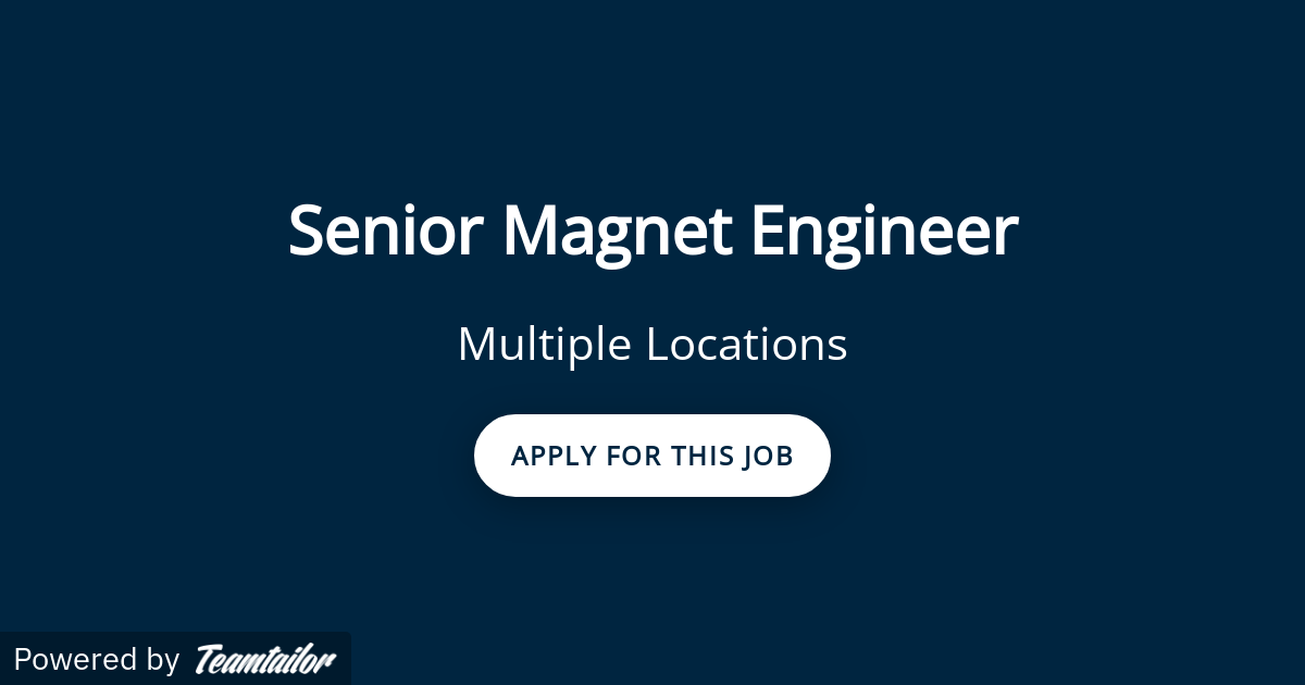 Senior Magnet Engineer - Type One Energy