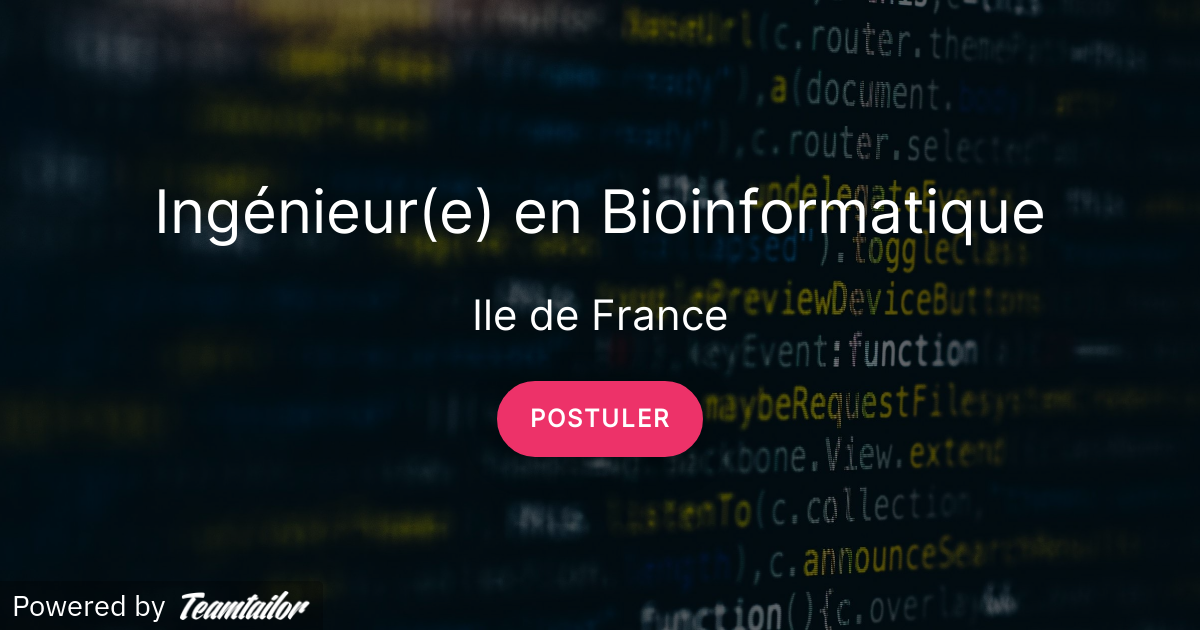Ingénieur(e) en Bioinformatique - Inovarion