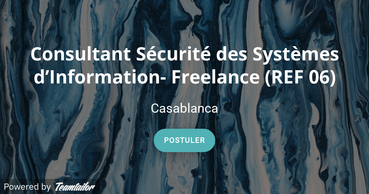 Consultant Sécurité des Systèmes d’Information- Freelance (REF 06) - Trusted Advisors