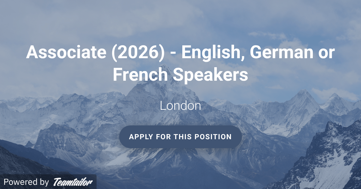 Associate (2026) - English, German or French Speakers - Orbit Partners