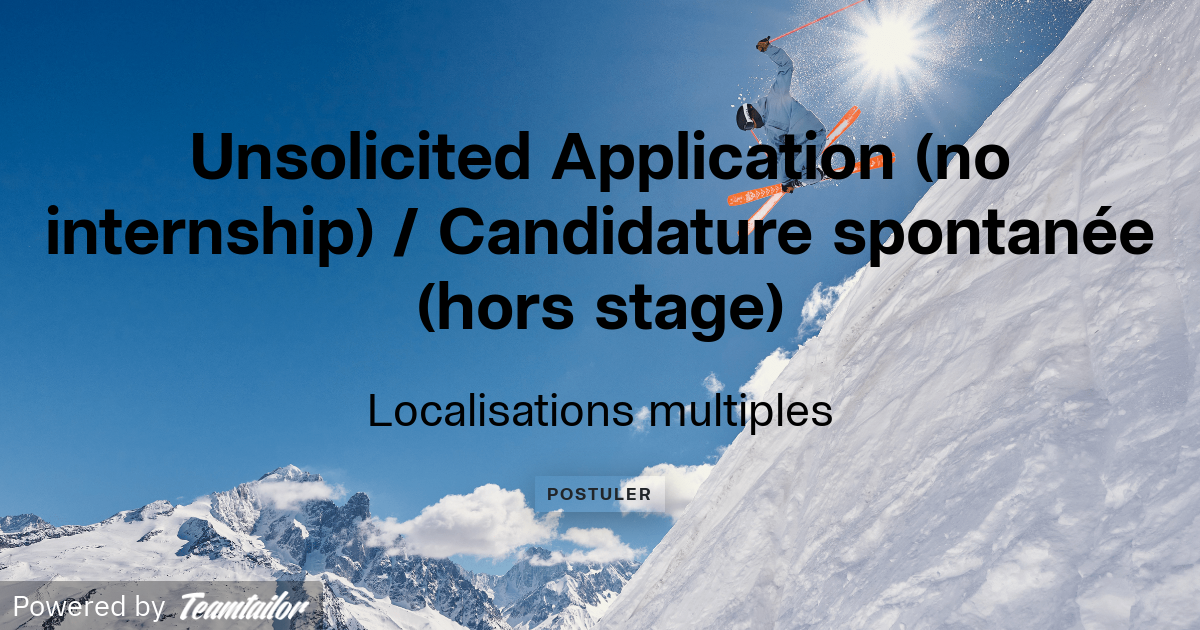 Unsolicited Application (no internship) / Candidature spontanée (hors stage) - blackcrows