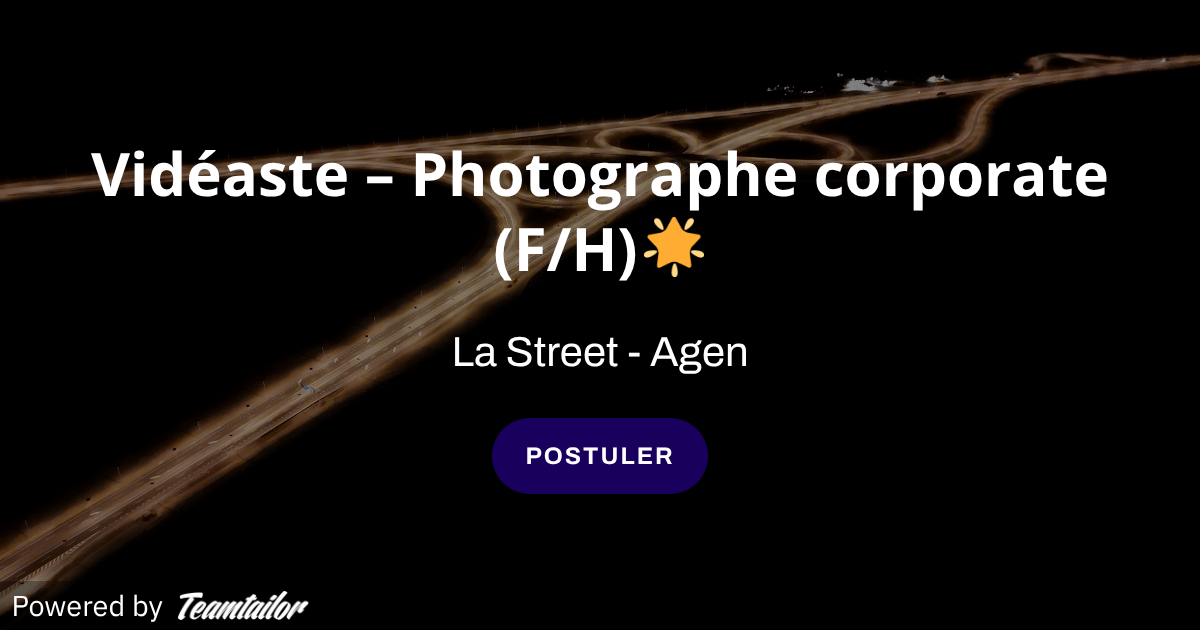 Vidéaste – Photographe corporate (F/H)🌟 - Fonroche Lighting