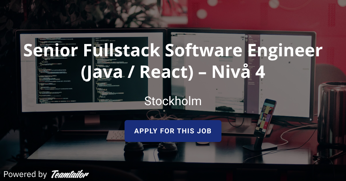 Senior Fullstack Software Engineer (Java / React) – Nivå 4 - Sperton Global AS