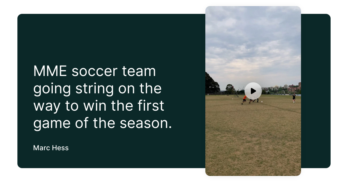 MME soccer team going strong to win the first game of the season ...