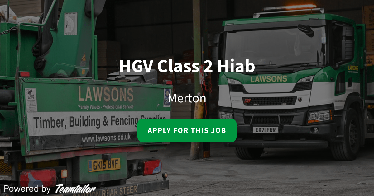 HGV Class 2 Hiab - Lawsons (Whetstone) Ltd