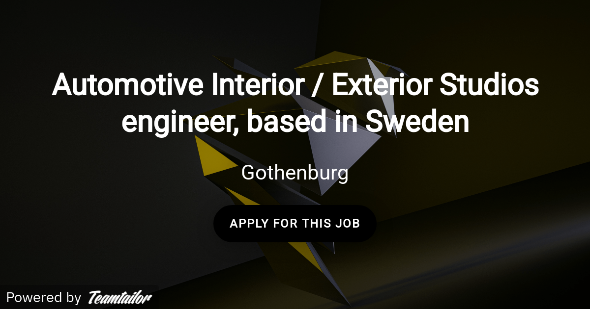Automotive Interior / Exterior Studios engineer, based in Sweden - Berge Group