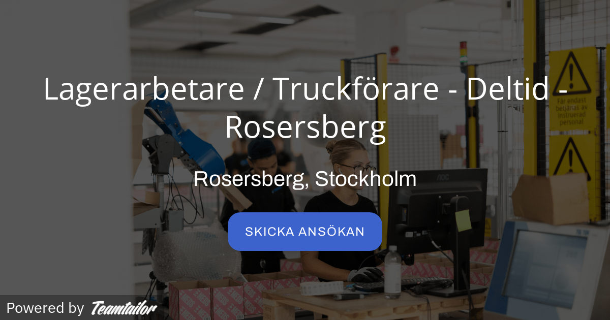 Lagerarbetare / Truckförare - Deltid - Rosersberg - Simplex Bemanning AB