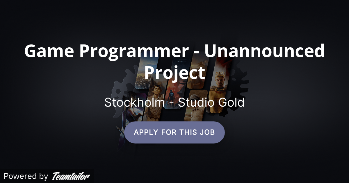 Game Programmer - Unannounced Project - Paradox Interactive