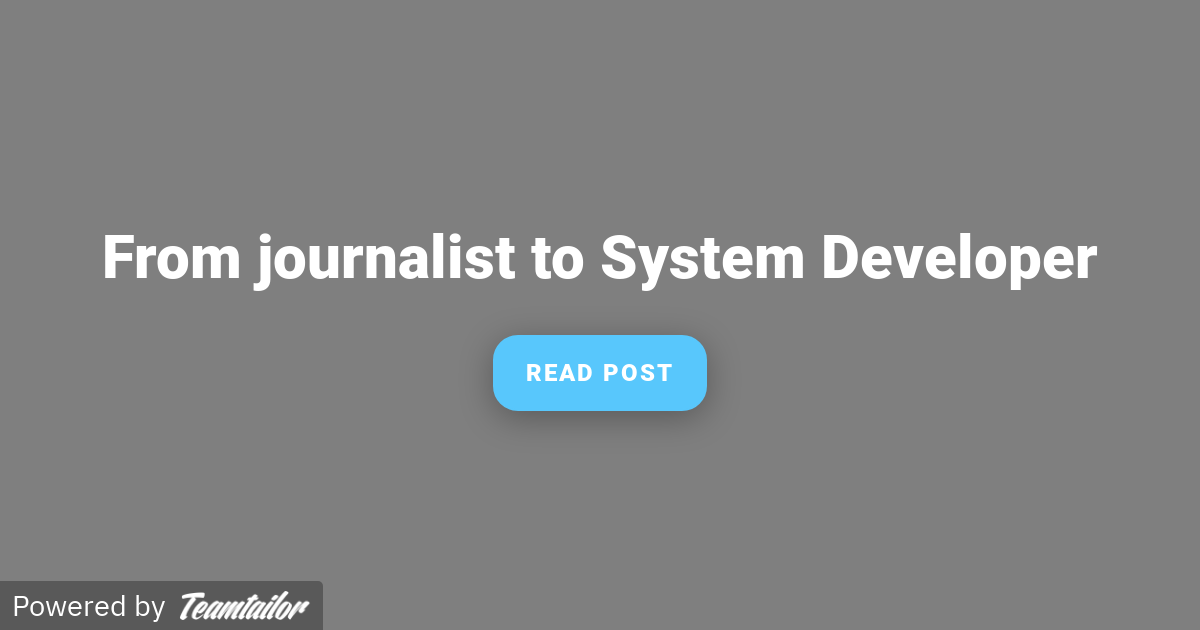 From journalist to System Developer - Posts - WirelessCar