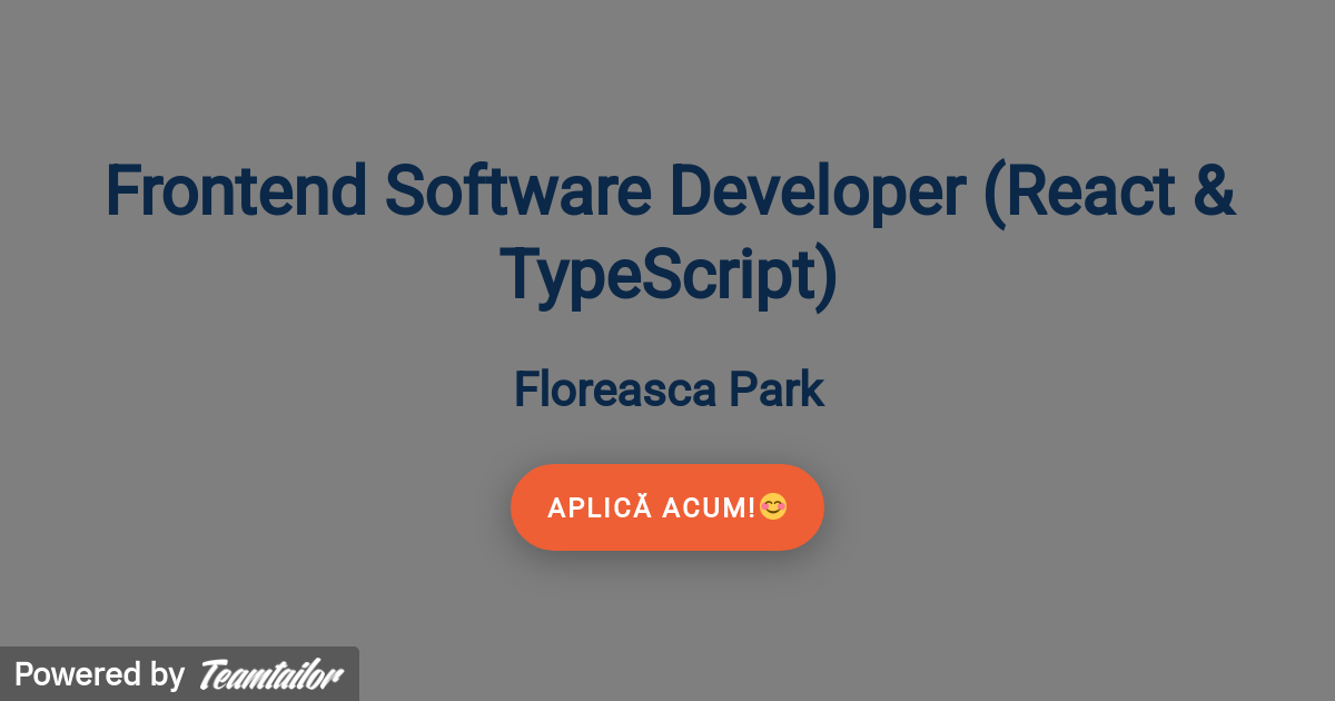 Frontend Software Developer (React & TypeScript) - Expressoft Technology