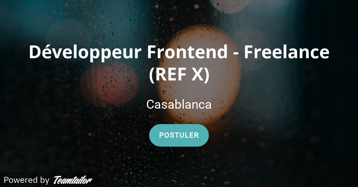 Développeur Frontend - Freelance (REF X) - Trusted Advisors