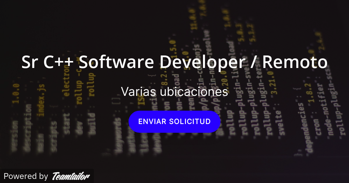 Sr C++ Software Developer / Remoto - Dresden Partners