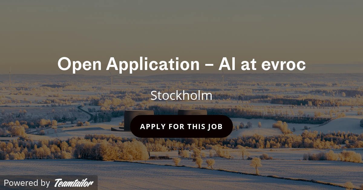 Open Application – AI at evroc - evroc