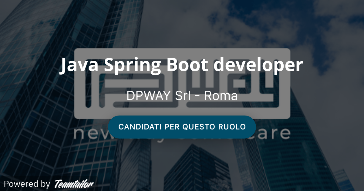 Java Spring Boot developer - DPWAY S.r.l.