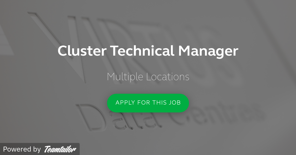 Cluster Technical Manager - VIRTUS Data Centres