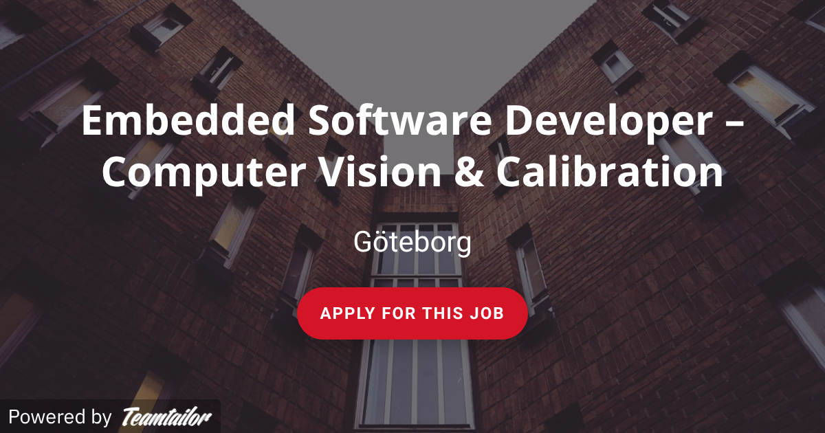 Embedded Software Developer – Computer Vision & Calibration - Epico
