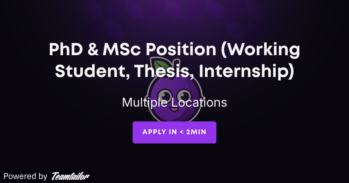 PhD & MSc Position (Working Student, Thesis, Internship) - Pruna AI