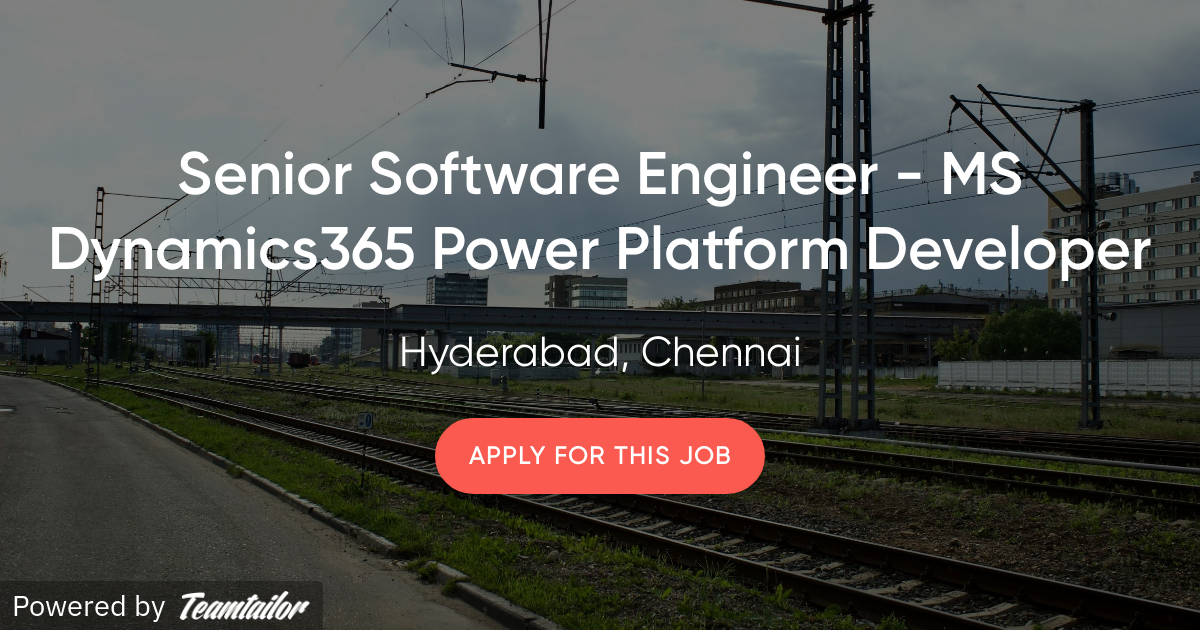 Senior Software Engineer - MS Dynamics365 Power Platform Developer - STAEDEAN