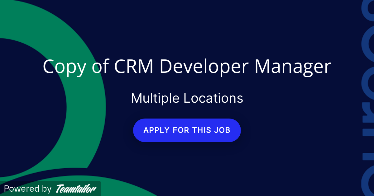 Copy of CRM Developer Manager - Qureos Inc