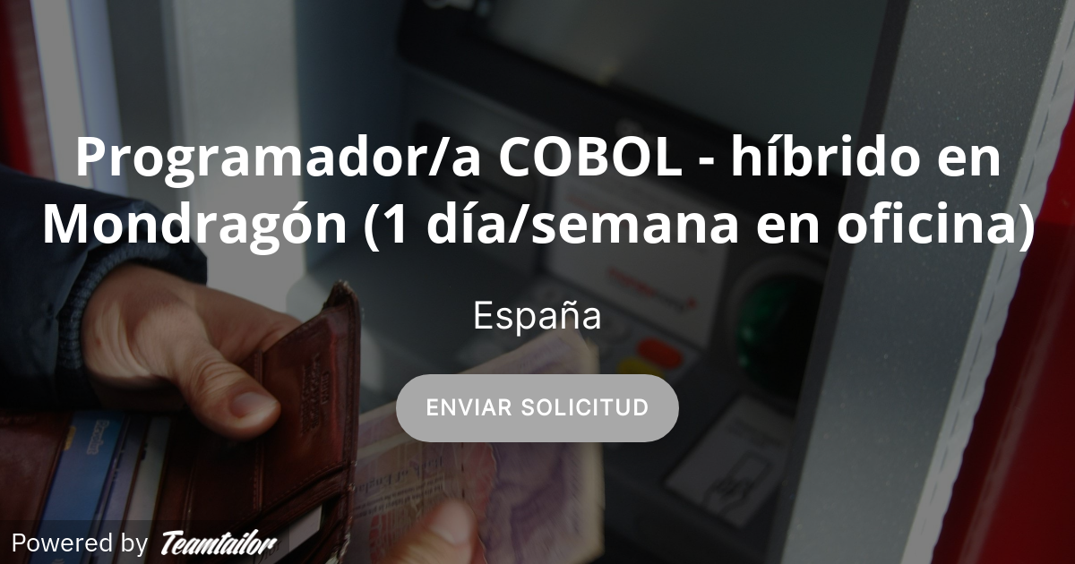 Programador/a COBOL - híbrido en Mondragón (1 día/semana en oficina) - The White Team