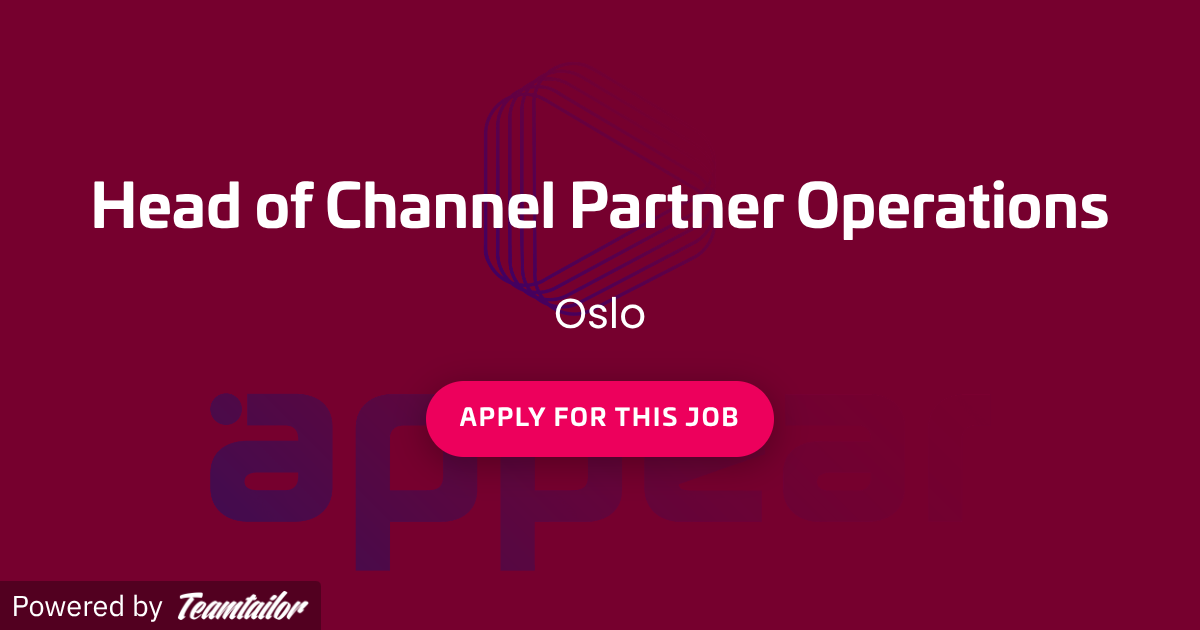 Head of Channel Partner Operations - Appear