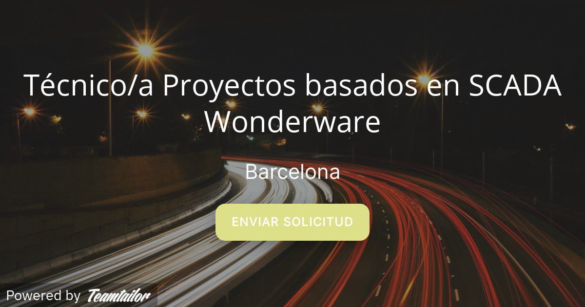 Técnico/a Proyectos basados en SCADA Wonderware - Grupo Aldesa