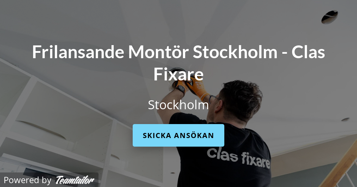 Frilansande Montör Stockholm - Clas Fixare - Clas Fixare AB
