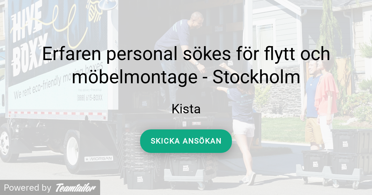 Erfaren personal sökes för flytt och möbelmontage - Stockholm - JobYard ...