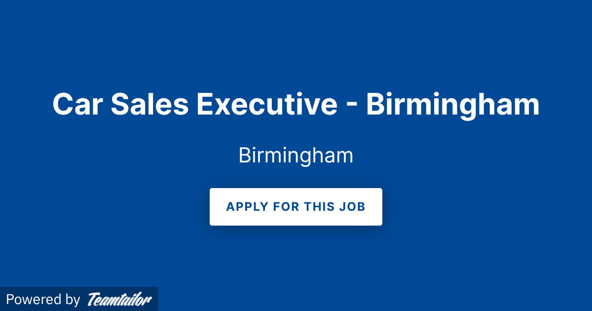 Car Sales Executive - Birmingham - Motorpoint