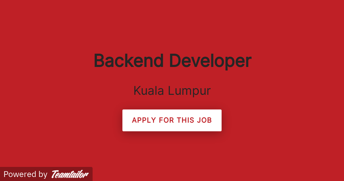 Backend Developer - pitchIN