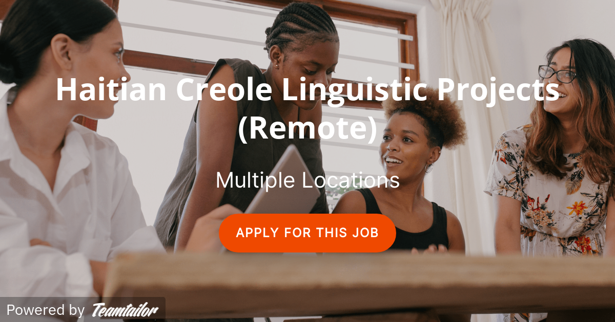 Haitian Creole Linguistic Projects (Remote) - Sigma Group