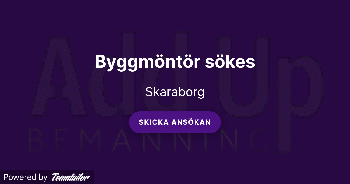 Erfaren snickare sökes - Addup bemanning