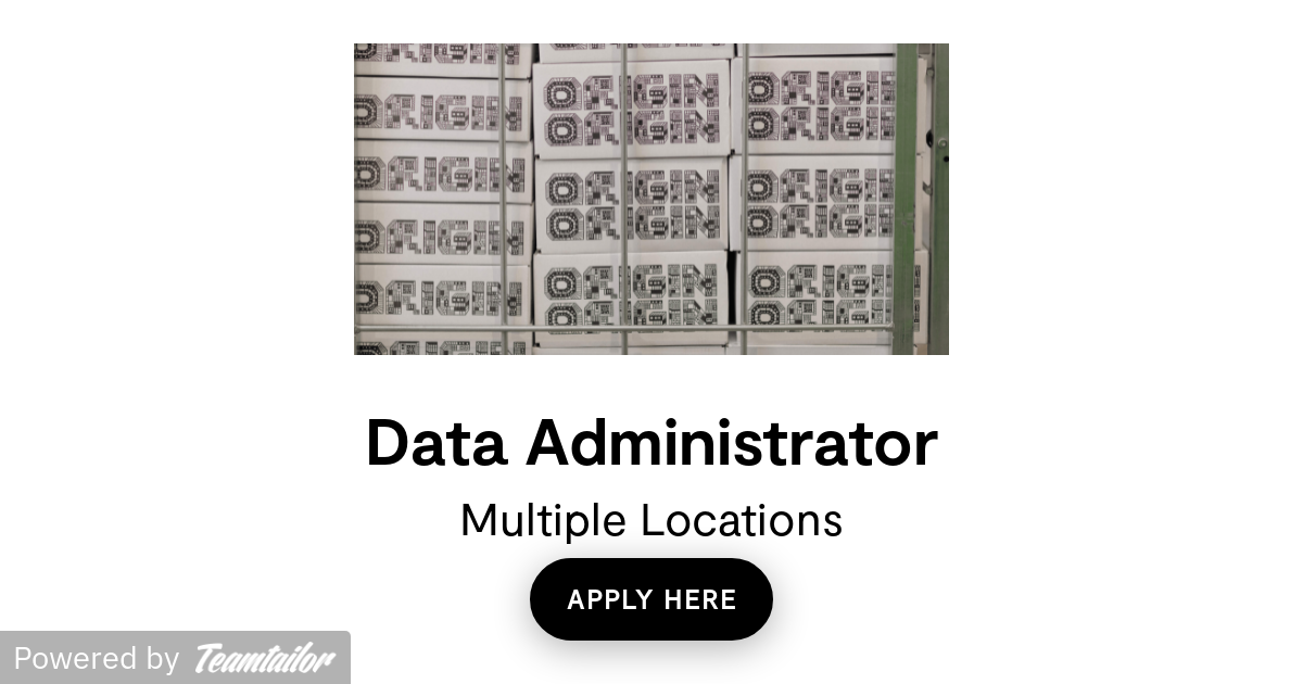Data Administrator - Origin Coffee