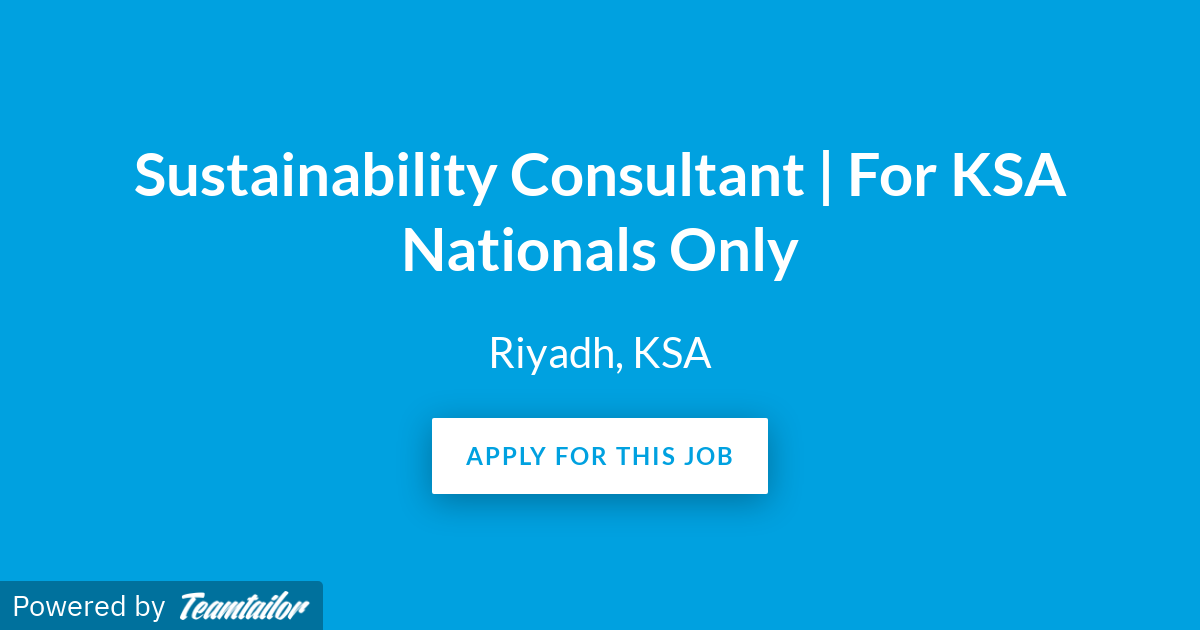 Sustainability Consultant | For KSA Nationals Only - Alpin Limited