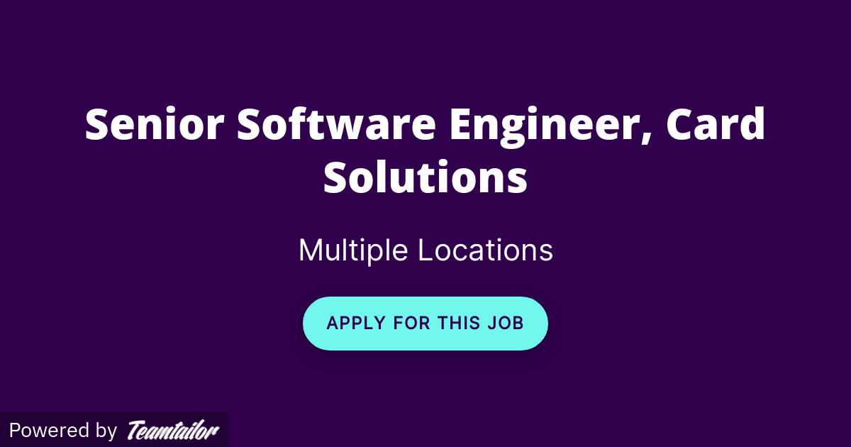 Senior Software Engineer, Card Solutions - Reap