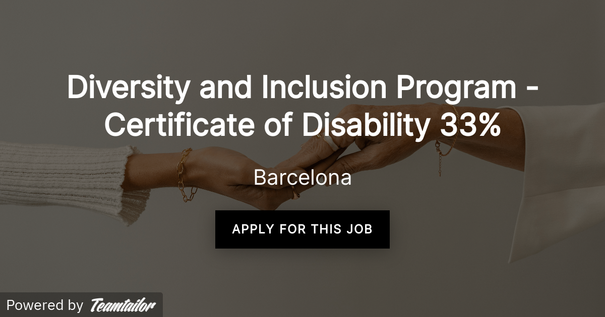 Diversity and Inclusion Program - Certificate of Disability 33% - ALOHAS