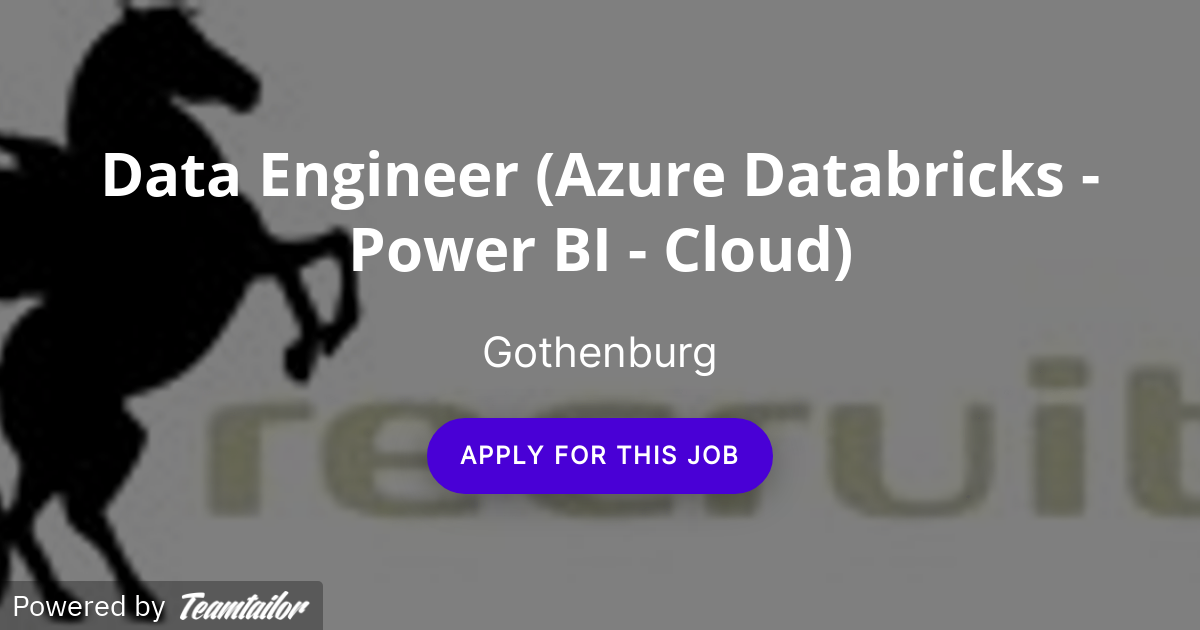 Data Engineer (Azure Databricks - Power BI - Cloud) - Arion Recruitment