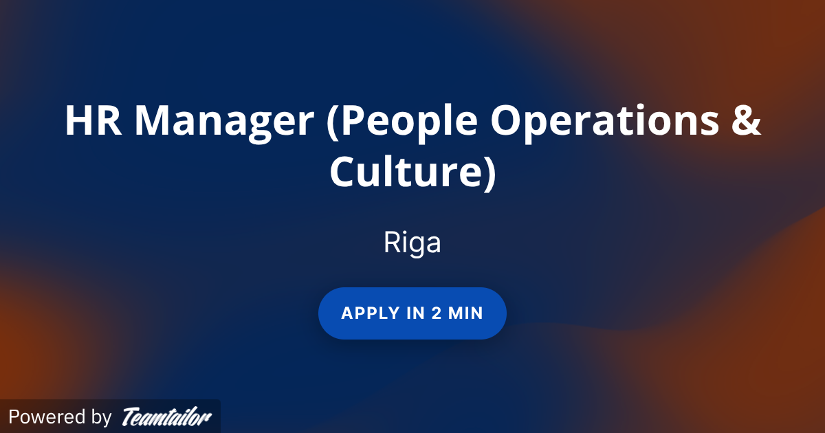 HR Manager (People Operations & Culture) - Evotym