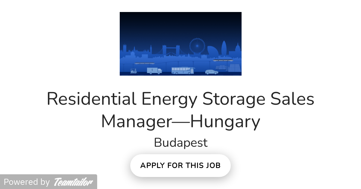 Residential Energy Storage Sales Manager—Hungary - BYD Europe