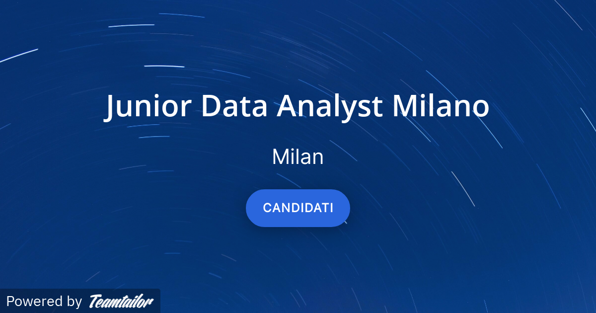 Junior Data Analyst Milano - SDG Group