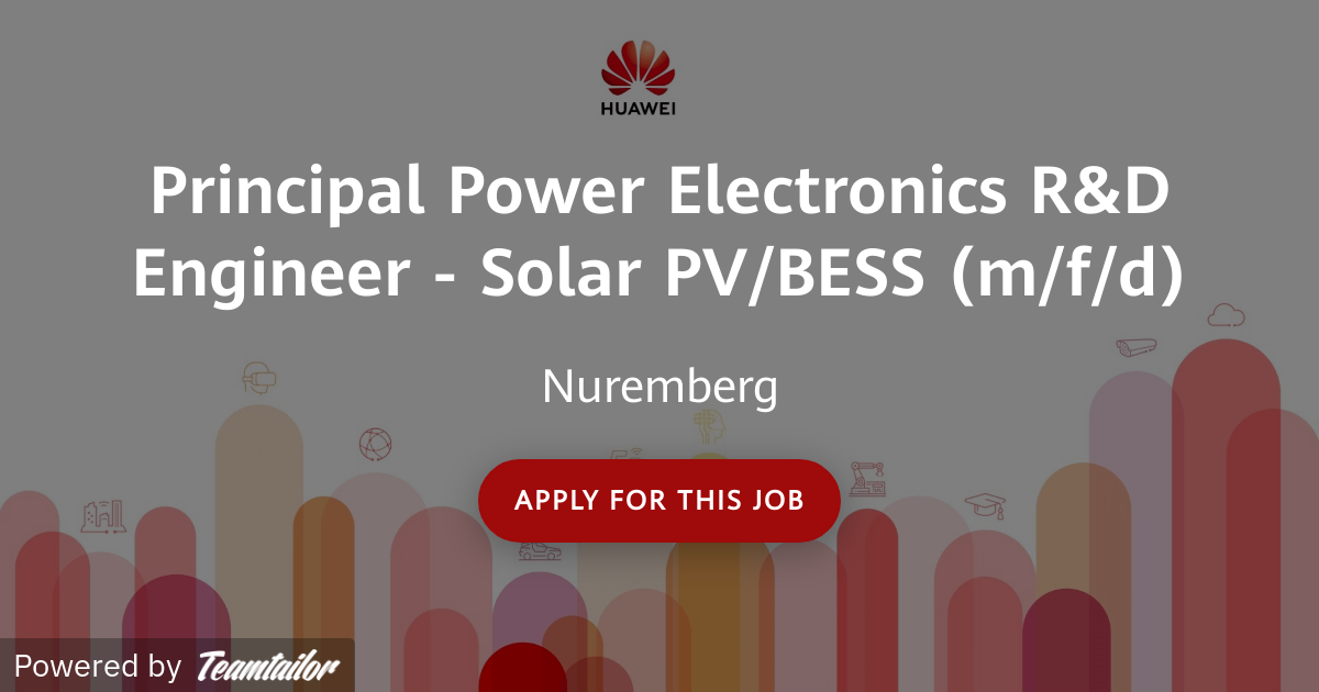 Principal Power Electronics R&D Engineer (m/f/d) - Solar PV/BESS ...