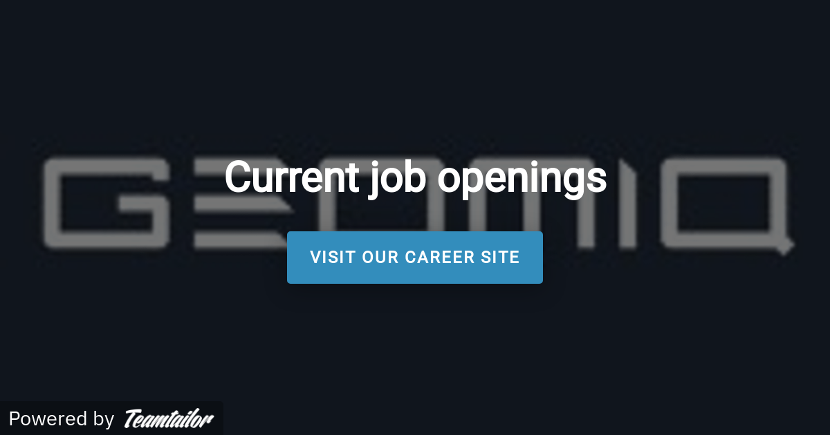 Current job openings - Geomiq