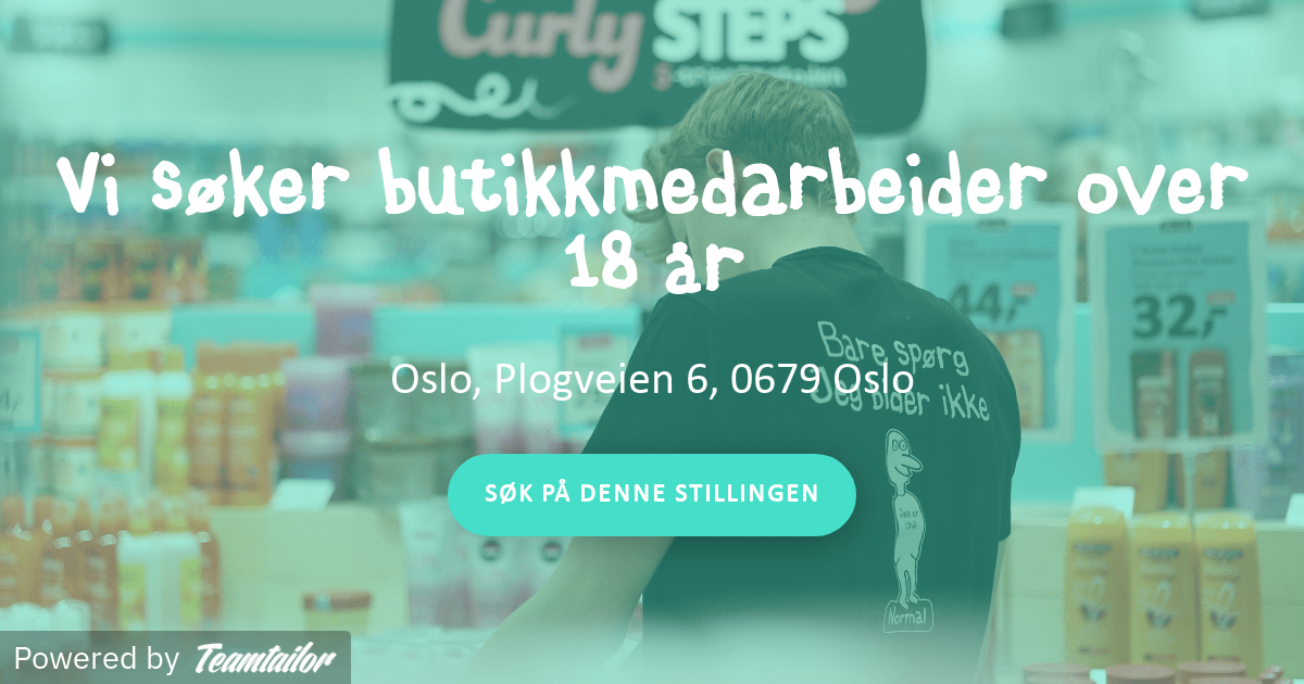 Vi søker butikkmedarbeider over 18 år - NORMAL Norway