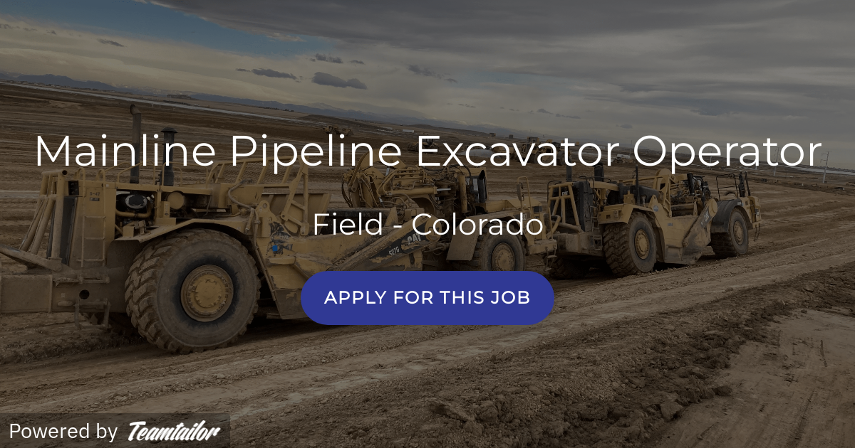 Mainline Pipeline Excavator Operator - HEI Civil - Colorado