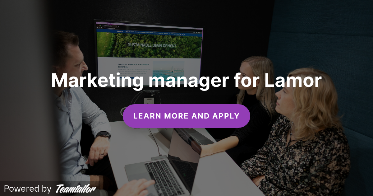 Marketing manager for Lamor - Choice Talents and Brands