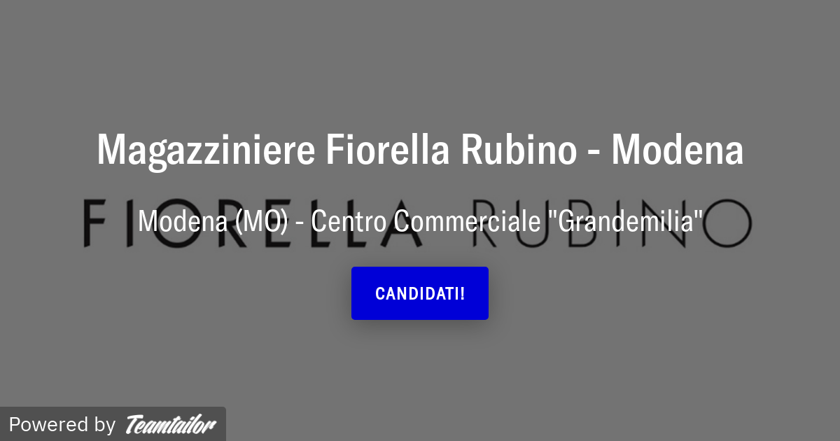 Magazziniere Fiorella Rubino - Modena - Miroglio Group