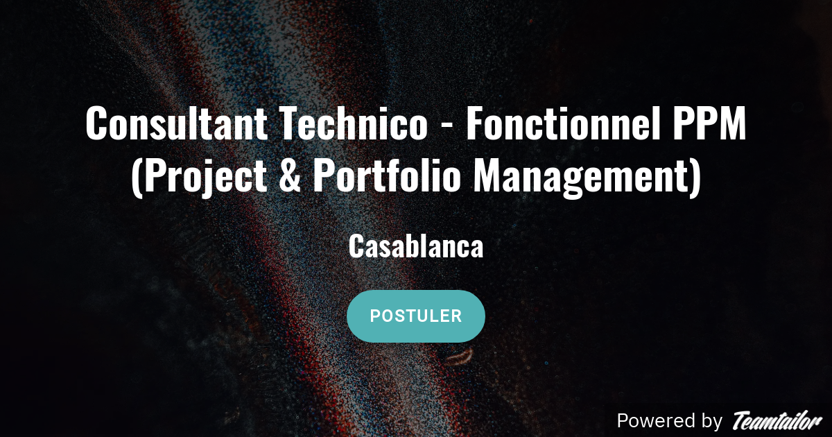 Consultant Technico - Fonctionnel PPM (Project & Portfolio Management) - Trusted Advisors