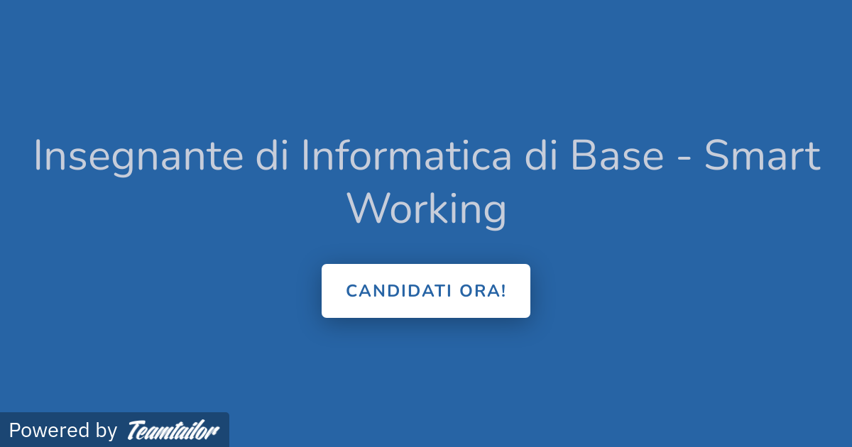 Insegnante di Informatica di Base - Smart Working - LeTueLezioni
