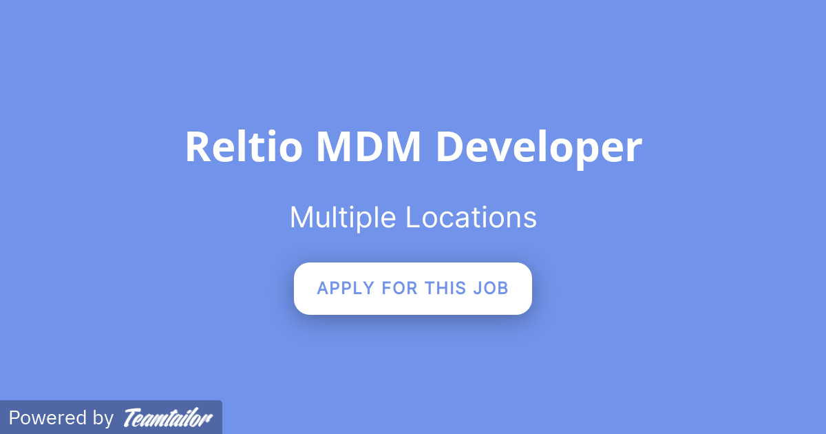 Reltio MDM Developer - Talent Smart