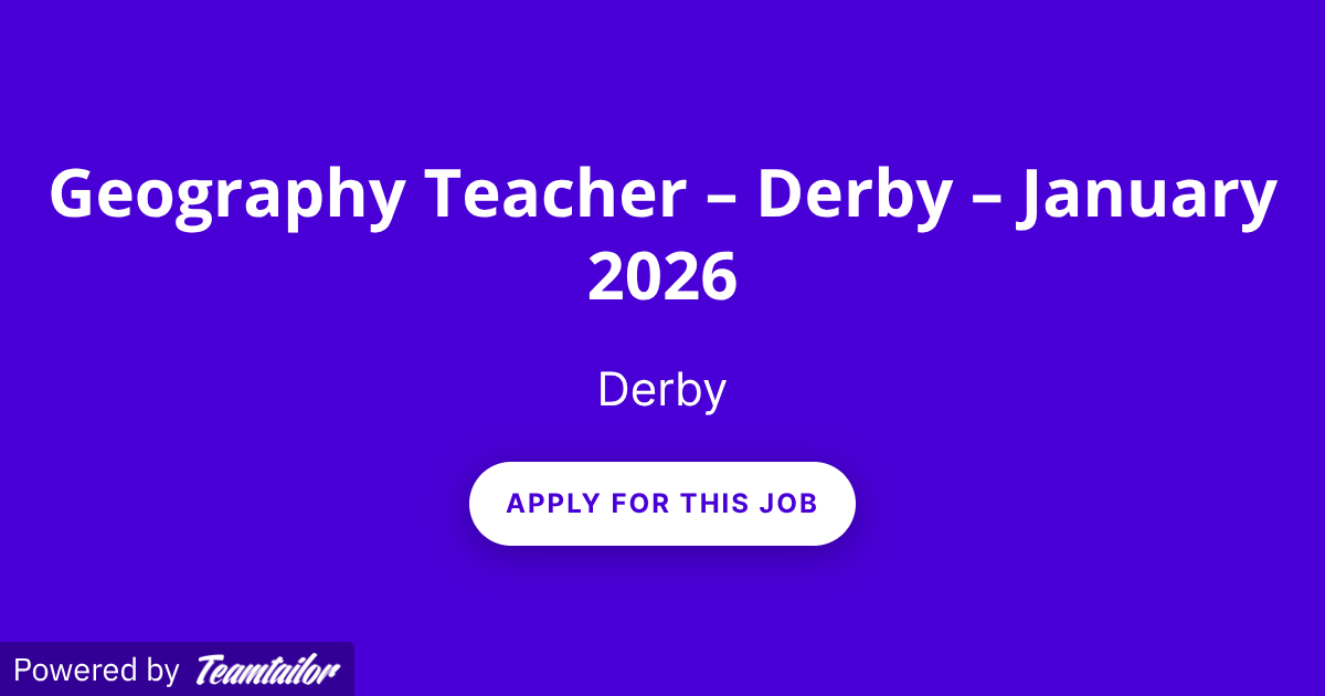 Geography Teacher – Derby – January 2026 - Marchant Recruitment